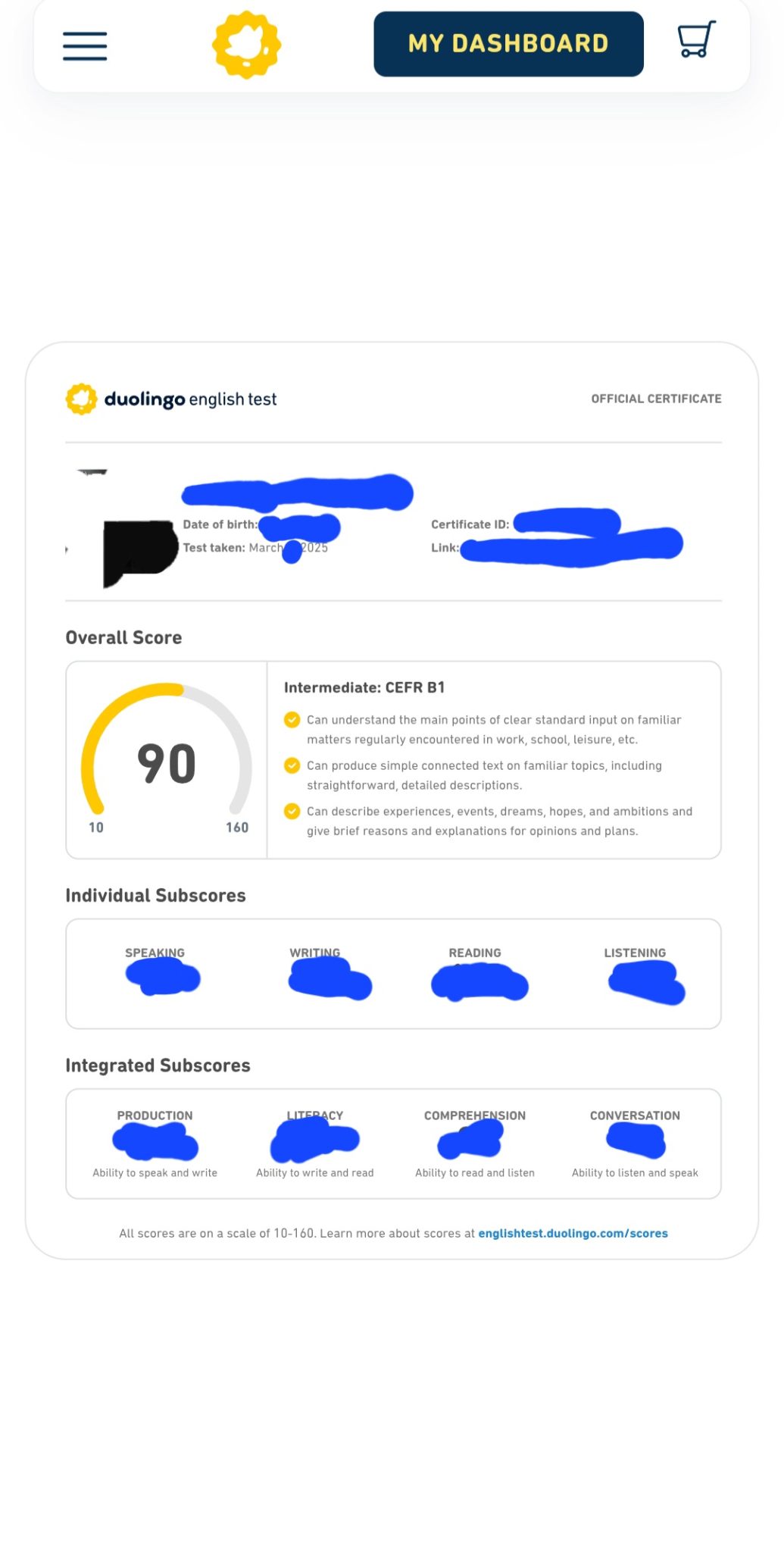 Recent DET score – intexams.su